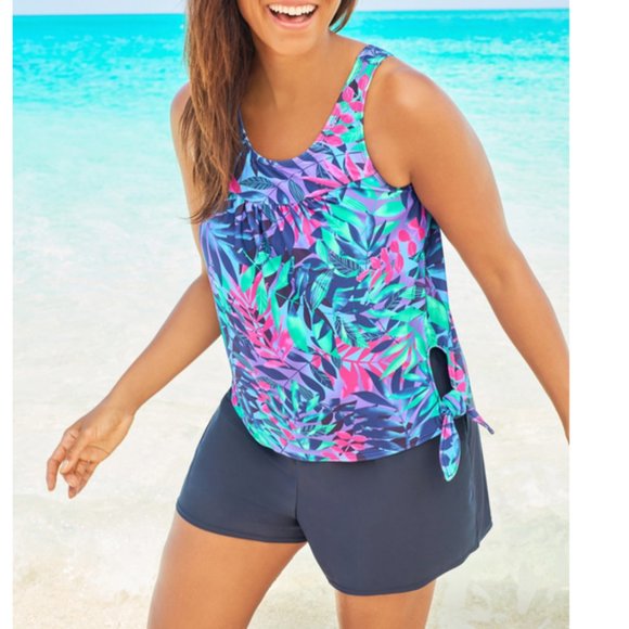Swimsuits For All | Swim | Nwt 2pc Blouson Shorts Swim Set Woman Within ...